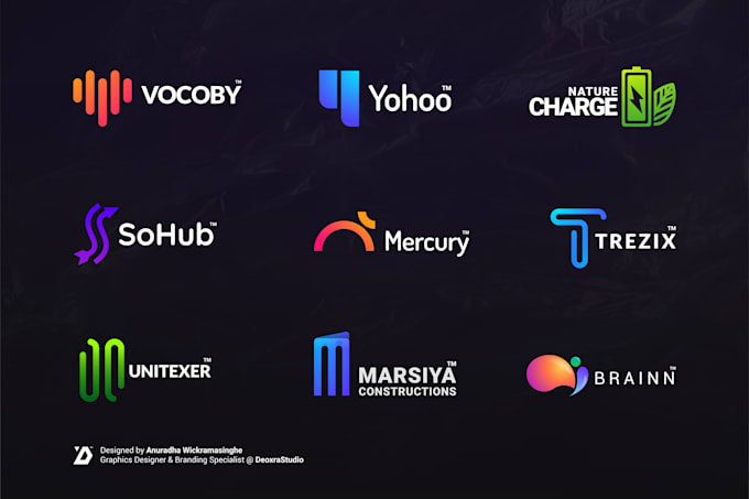 Design colorful gradient abstract business logo by Deoxrastudio | Fiverr