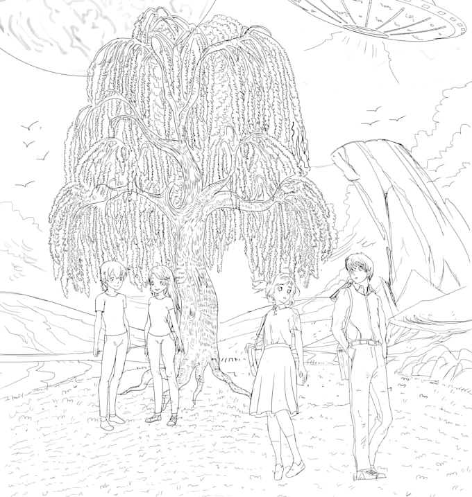 Create line art illustrations in my own style by Mamoontahir | Fiverr