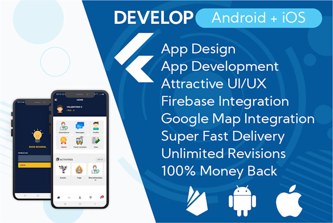 Develop ios android mobile app using flutter by Mujtaba_vector | Fiverr