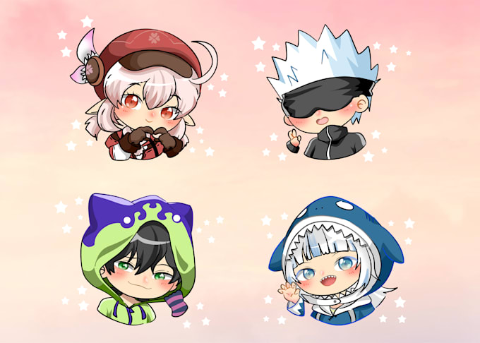 Draw cute chibi headshot by Dwinia | Fiverr