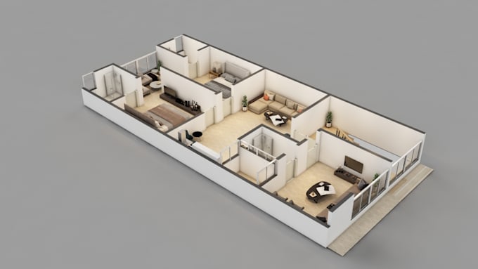 Create a realistic 3d floor plan for your house by M1asghar | Fiverr