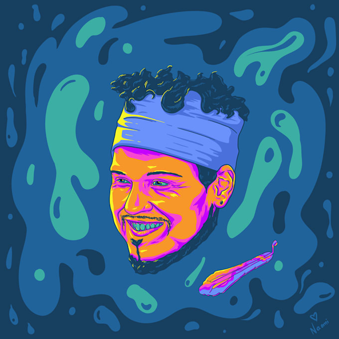 Create a groovy portrait by Naomiartmedia | Fiverr