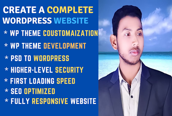 Create a responsive wordpress website design and development by ...