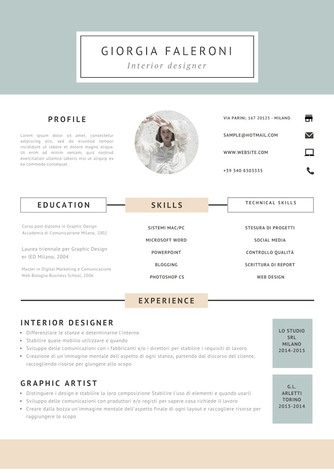 Design professional and eye catching resume by Franciscoppola | Fiverr