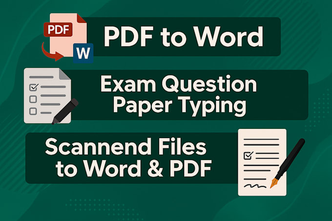 Type exam papers, notes, worksheets by Sajidsoomro539 | Fiverr