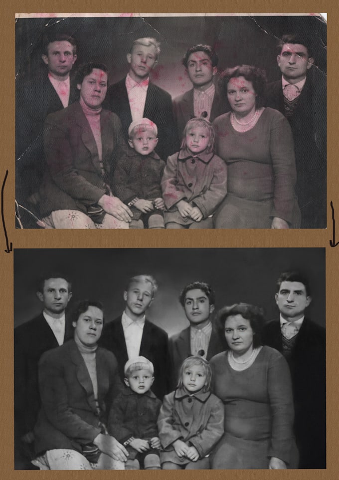 Restore your old demaged photo, colorize, repair, fix by Evelinaphoto ...