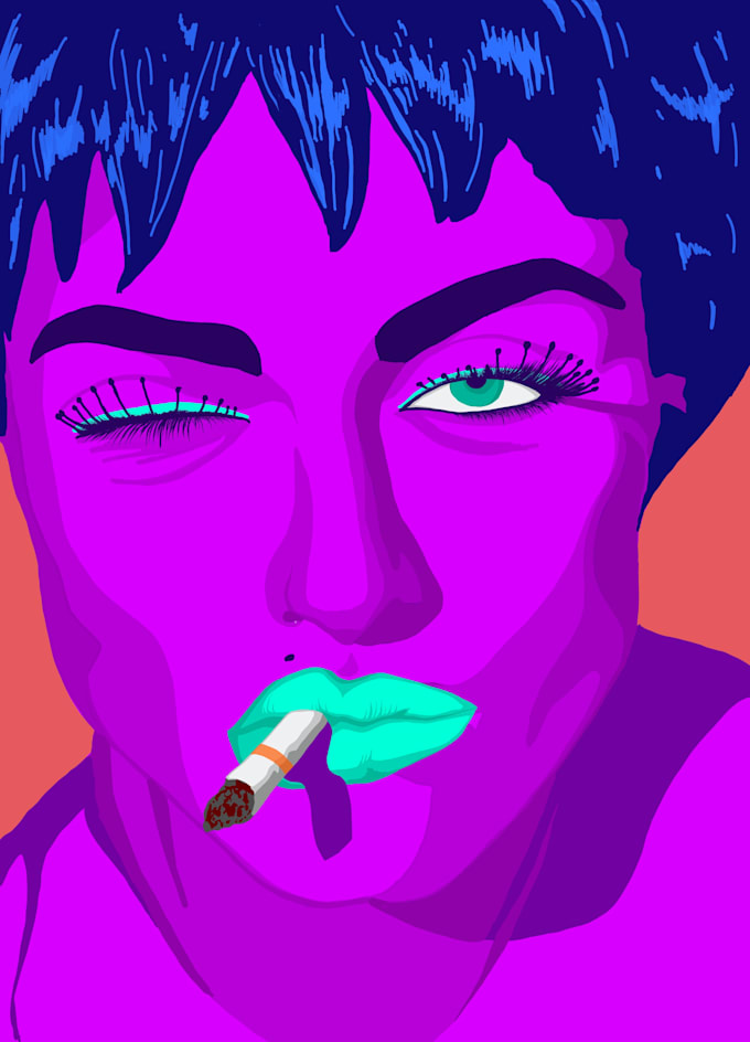 Draw a flat illustration of any portrait by Maiaskyart | Fiverr