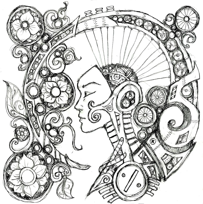 Sketch cyberpunk , steampunk , techno organic drawing by Sinteniku707 ...