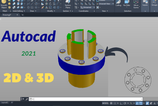 Design 2d and 3d mechanical part drawings in autocad by Mujtaba_hyder ...