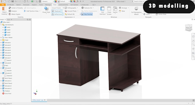 Create 3d model in inventor and 2d drawings in autocad by Design_it1 ...