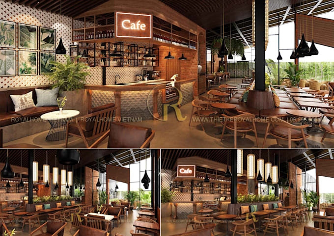 Design coffee shop, 3d rendering by Namkthn93 | Fiverr