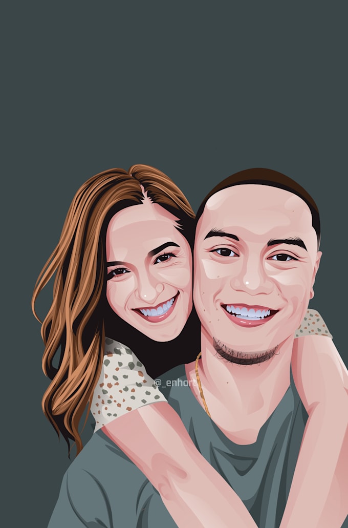 Draw awesome vector cartoon couple from your photo by Enhart | Fiverr