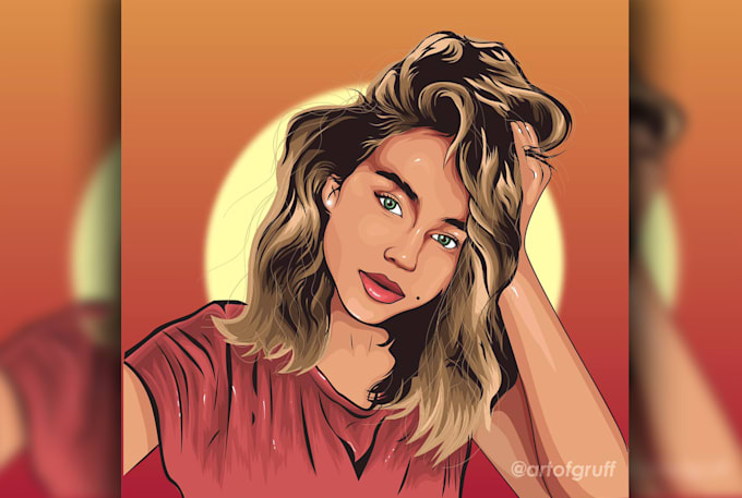 Make impressive portrait vector cartton illustration by Artofgruff | Fiverr