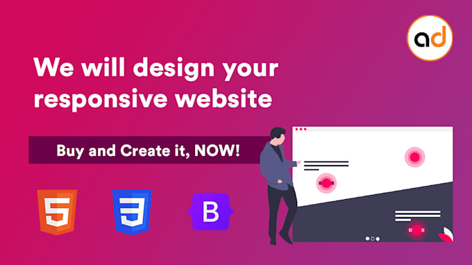 Design you a responsive website in html, css, bootstrap by Ambitodesign ...