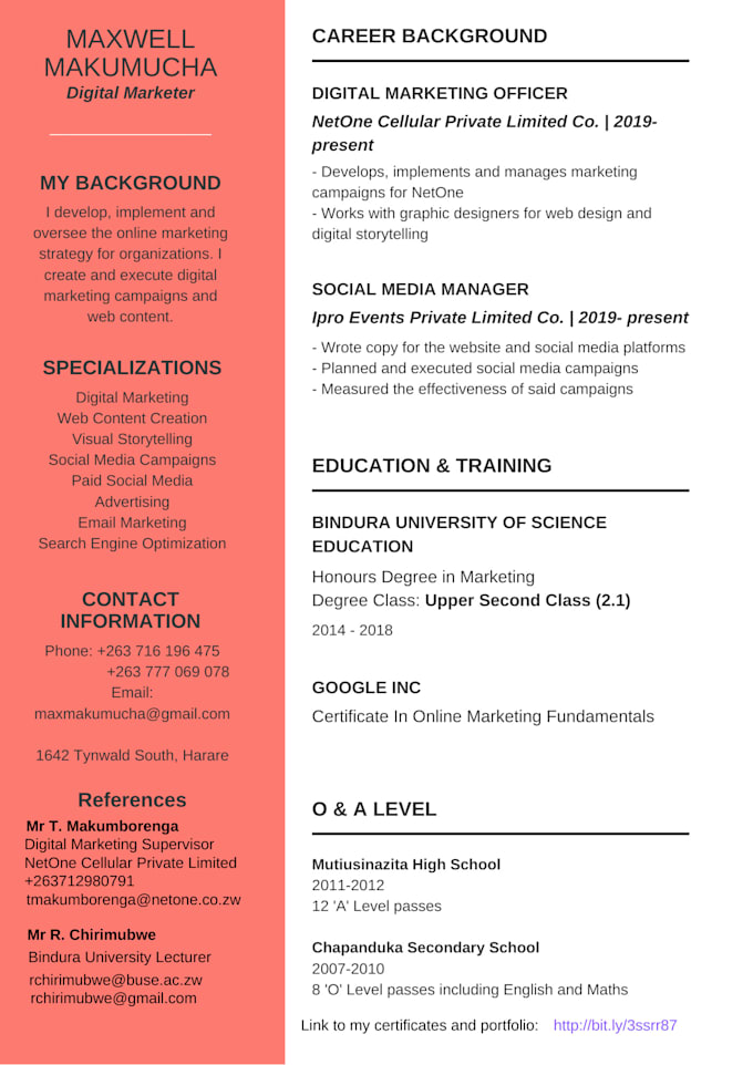 Rewrite, optimize, and format your current resume into a world class ...