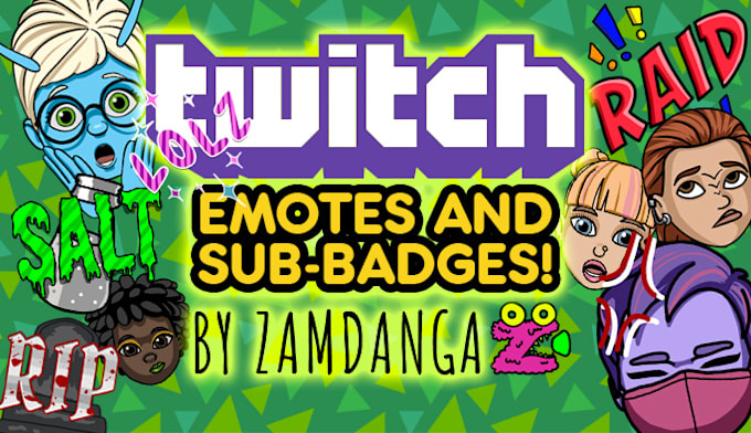 Draw you eye catching emotes and sub badges by Zamdanga | Fiverr