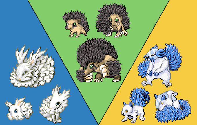 Sprite and animate creatures in the pokemon style by Edok_1 | Fiverr