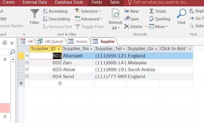 Create And Customize Database On Oracle And Msaccess By Fizzaabid24