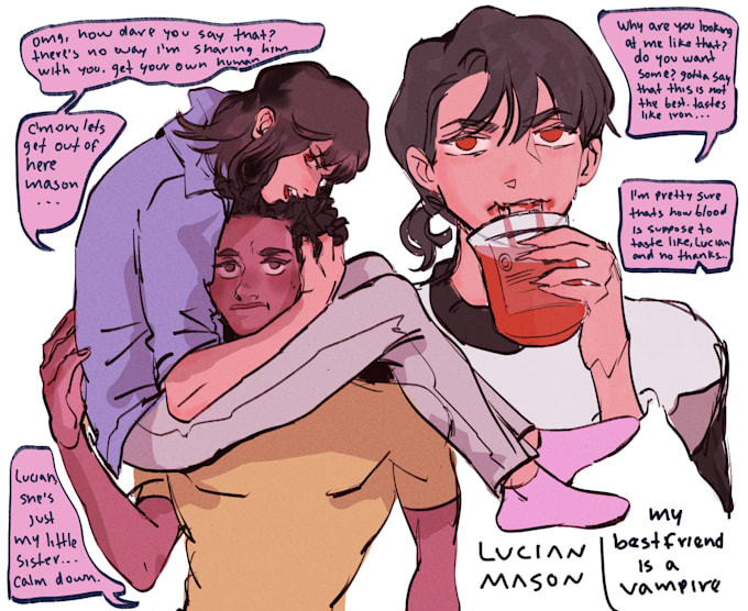 how to draw characters interacting