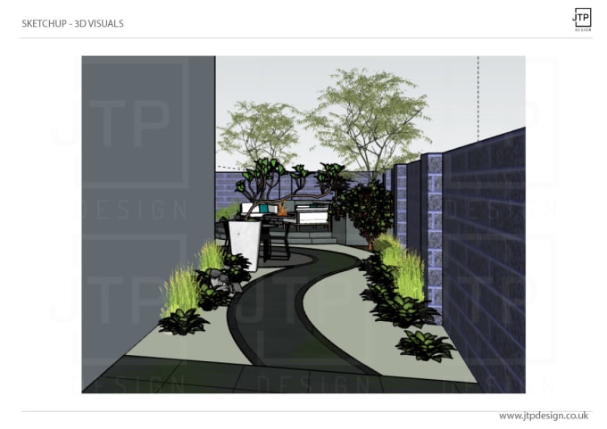 Design a garden plan,ffe board, 3 basic sketchup visual by Jtpdesign ...