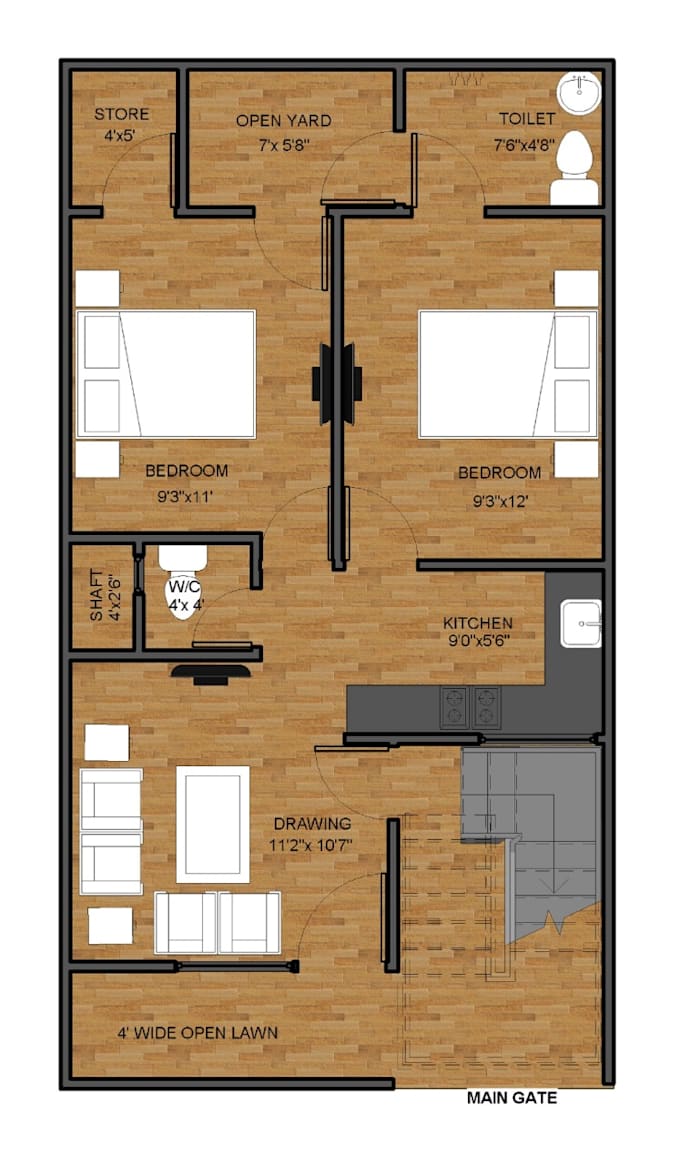 Design 2d layout, floor plan of your house or office in cad by Lavish ...
