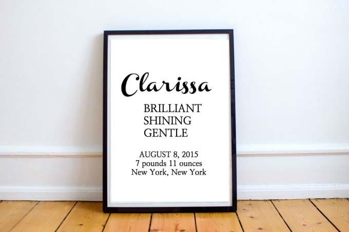 Custom name poster print by Kureli | Fiverr