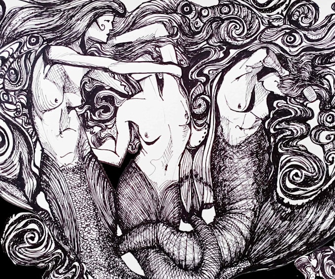 Hand draw illustrations and multi media art work by Abovebelow_art | Fiverr