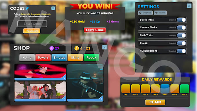 Do a roblox ui, logo for you by Forxbtw | Fiverr