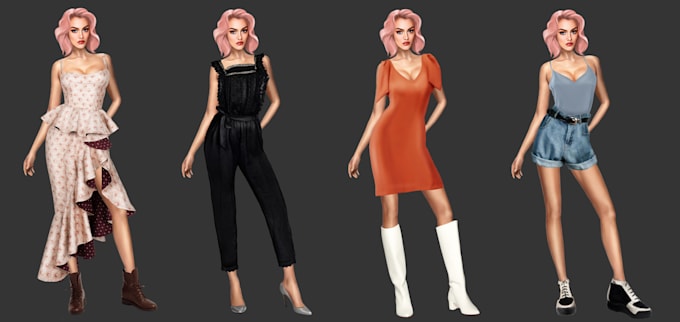 Create a visual novel character sprite by Katekeechook | Fiverr