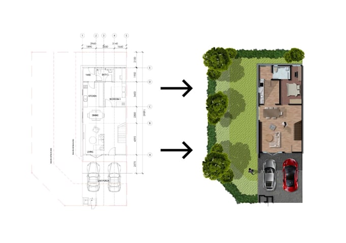 Draw and render floor unit plan by Roycekota | Fiverr