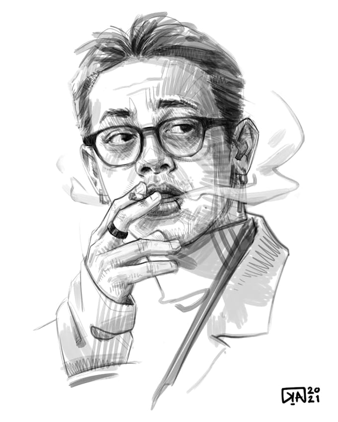 Draw a stylized portrait sketch by Kianfh | Fiverr