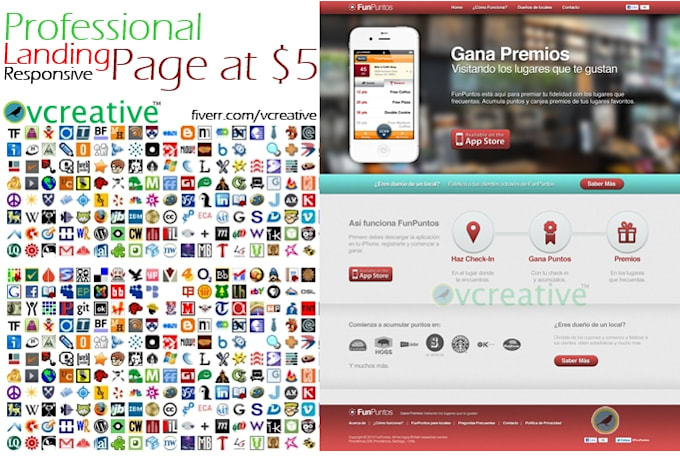 Create a responsive landing page by Vcreative | Fiverr