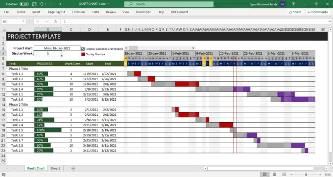 Design gantt charts, dashboard and timeline on ms excel and powerpoint ...