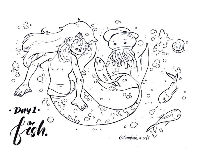 Draw basic outline cartoon by Langkah_awal | Fiverr