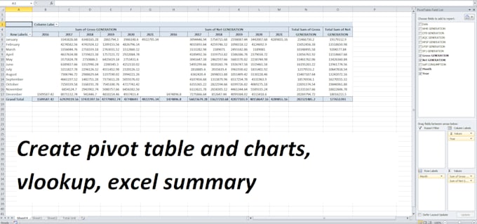 Create pivot table and charts, vlookup, excel summary by Asad_khokhar | Fiverr