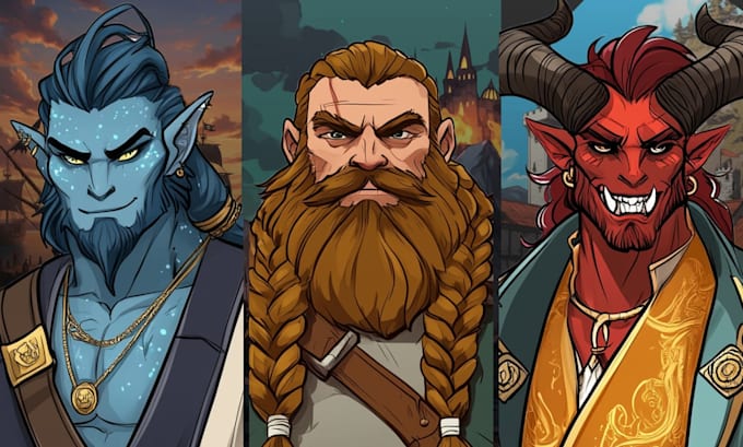 Draw dnd character art, fantasy character illustration, concept art by ...