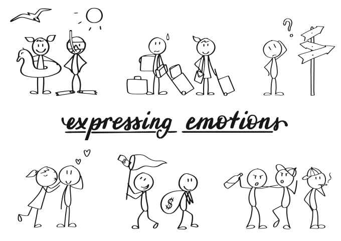 Draw stick figures, cartoon stickmen, in any poses or emotions for ...