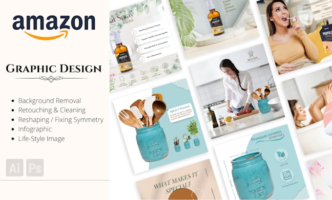 Amazon product infographic lifestyle photoshop listing image by Zy_tech ...