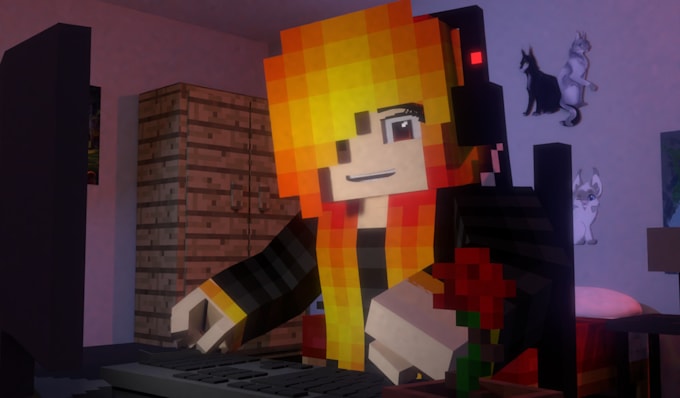 Make a minecraft animated gif by Yogibo_ | Fiverr