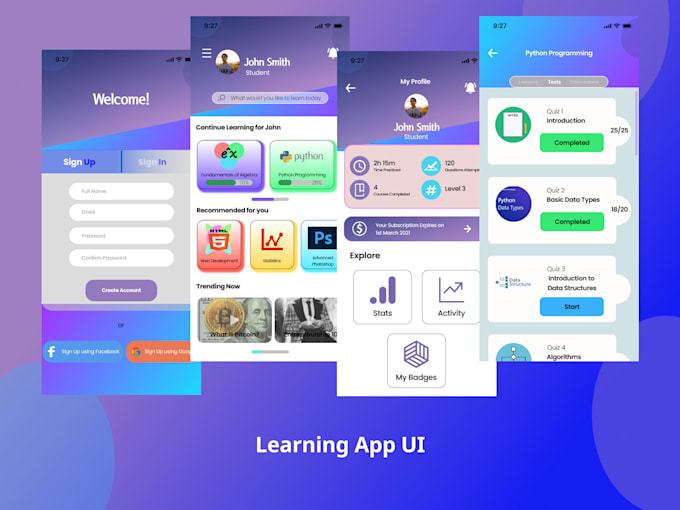 Design an aesthetic ui ux framework for mobile app by Aguidesigns | Fiverr