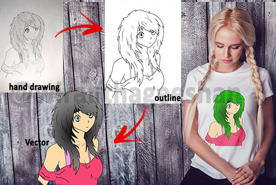 Convert hand drawing into vector, digital art by Wiranthageeshan | Fiverr