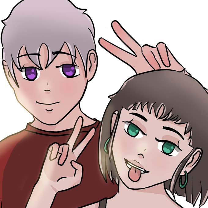 Webtoon character design and basic background by Azayaart | Fiverr