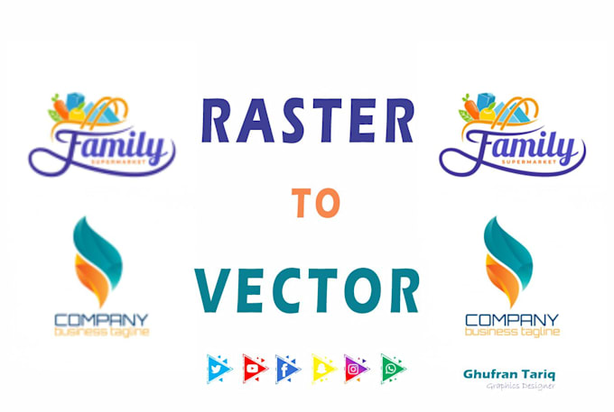 Raster to vector illustration by Ghufrantariq548 | Fiverr