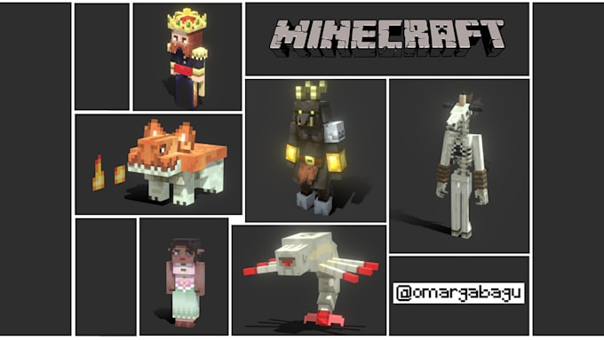 Make a minecraft 3d model and texture for mods by Omargabagu | Fiverr