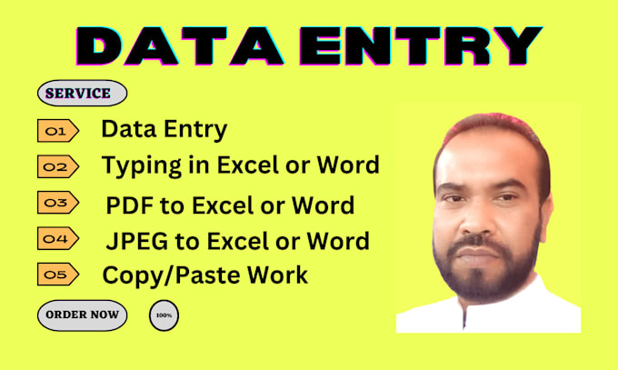 Do data entry, excel data entry, copy paste and pdf convert by ...