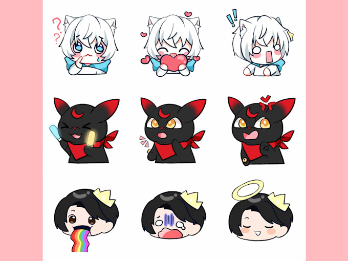 Draw chibi icon pack by Aikawamomoka | Fiverr