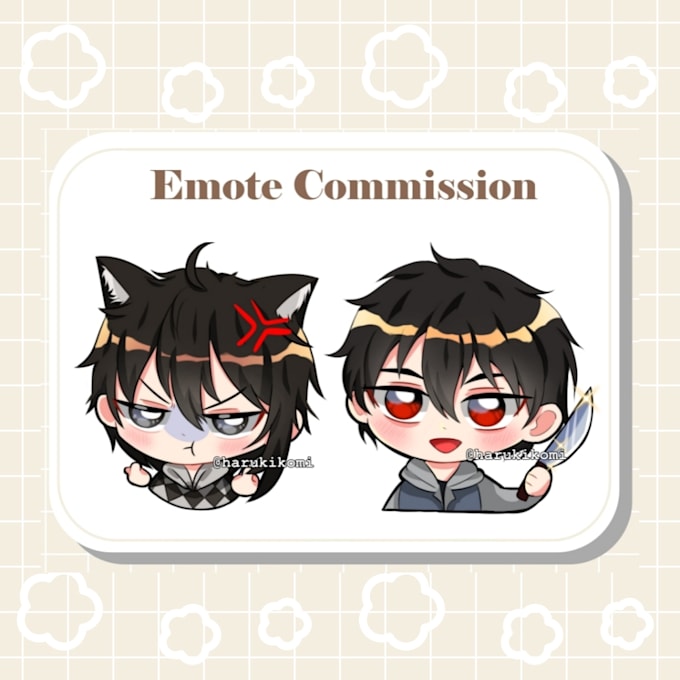 Draw a cute custom emote for you by Harukikomi | Fiverr