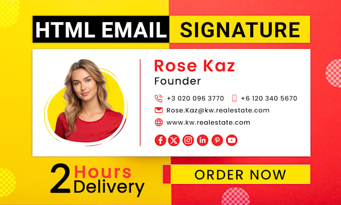 Make modern html email signature for outlook, gmail, etc by ...