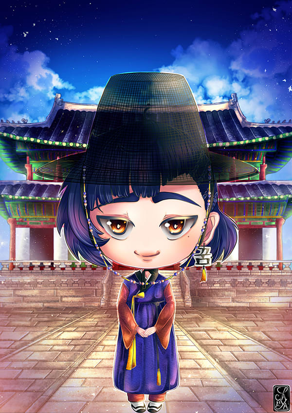 Draw cute chibi with a hanbok it can be you fanart oc people by ...