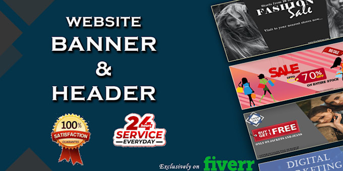 Design professional website banner, headers and banner ads for your ...